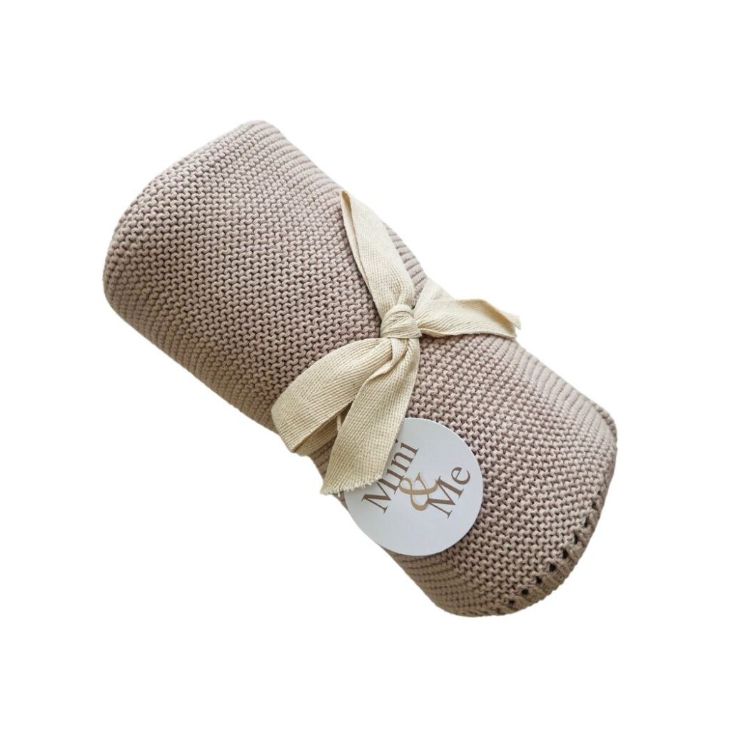 Mini & Me Cable Knit Blanket Seashell | Babyroad | Perth
