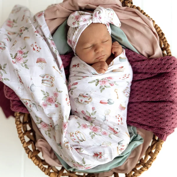 Snuggle Hunny Kids Alice’s Tea Party Organic Muslin Wrap | Babyroad
