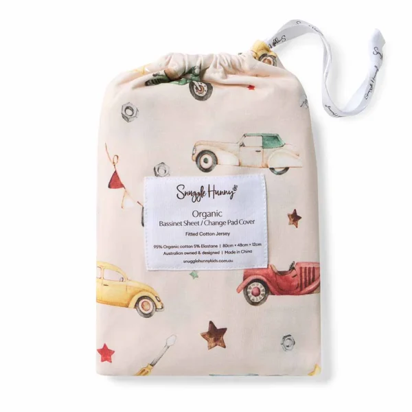 Snuggle Hunny Kids Vintage Cars Organic Bassinet Sheet / Change Pad ...