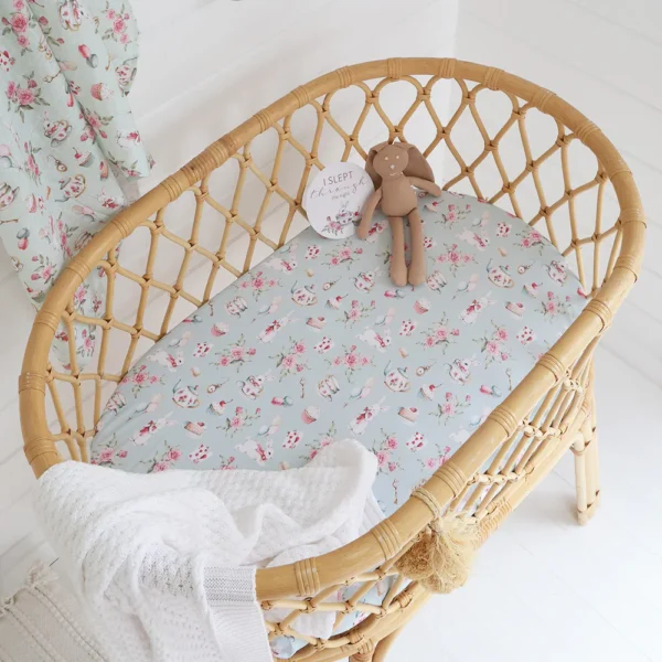 Snuggle Hunny Kids White Rabbit Organic Bassinet Sheet / Change Pad ...
