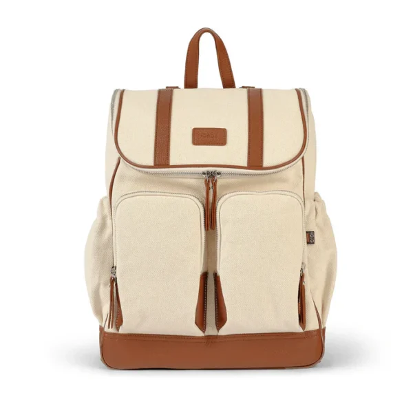 OiOi Signature Nappy Backpack Natural Canvas | Nappy Bags | Babyroad