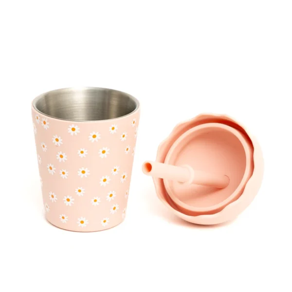 Chino Club Pink Daisy Mini Smoothie Cup & Straw 200ml | Babyroad