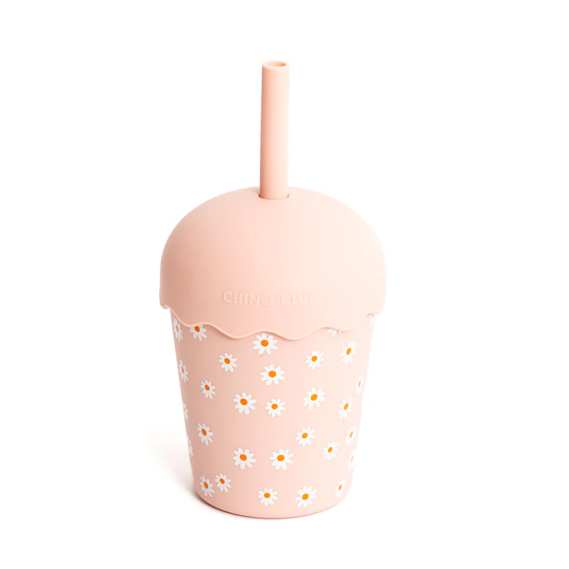 Chino Club Pink Daisy Mini Smoothie Cup & Straw 200ml | Babyroad