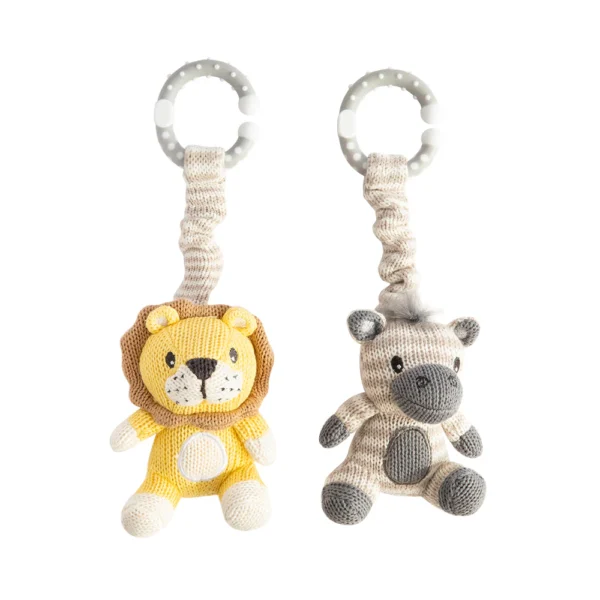 Living Textiles 2 Pack Stroller Toys Zebra & Lion | Babyroad
