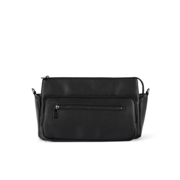 OiOi Multitasker Pram Caddy 2.0 Black Vegan Leather | Babyroad