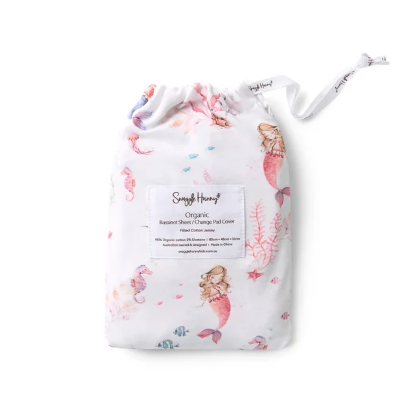 Snuggle Hunny Kids Mermaid Organic Bassinet Sheet / Change Pad Cover ...