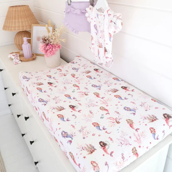 Snuggle Hunny Kids Mermaid Organic Bassinet Sheet / Change Pad Cover ...